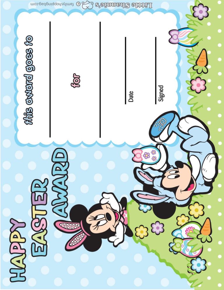 Place Cards Mickey Mouse Easter