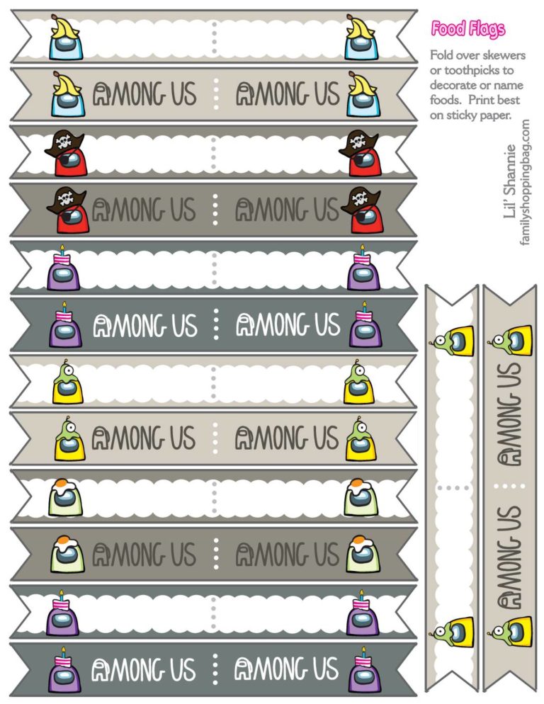 Free Printable Food Flags | Lil Shannie.com