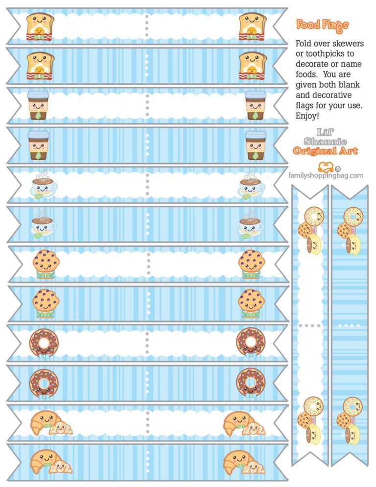 Free Printable Food Flags | Lil Shannie.com