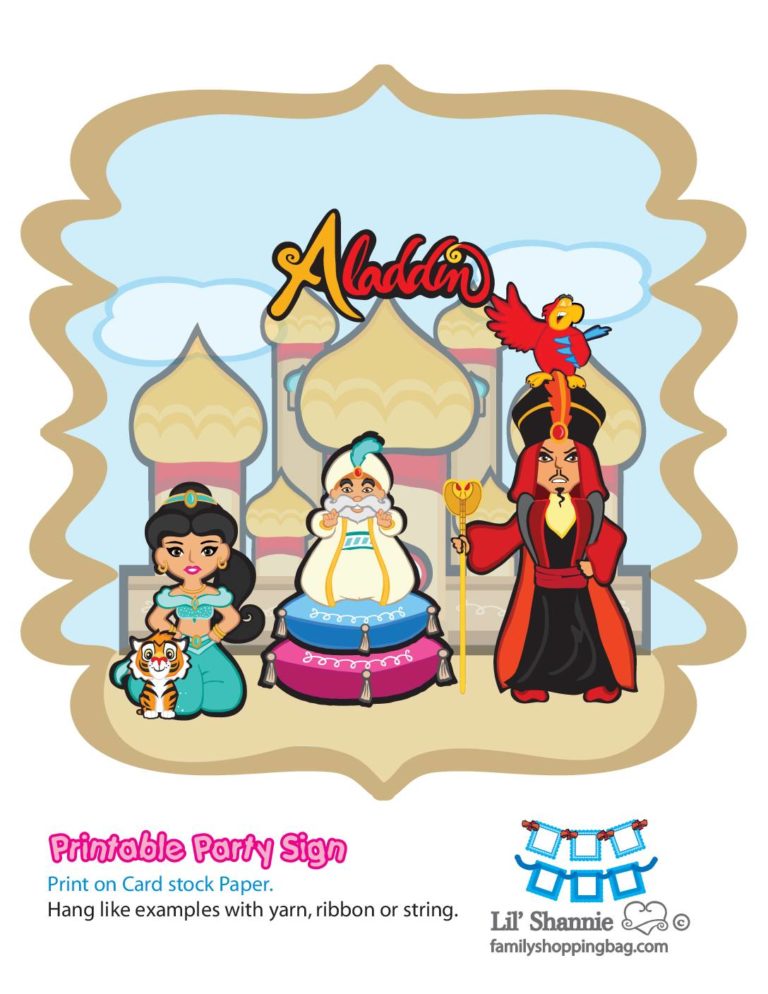 Free Printable Aladdin Coloring Pages and More | Lil Shannie.com