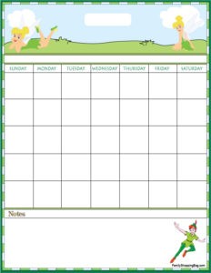 Peter Pan Calendar