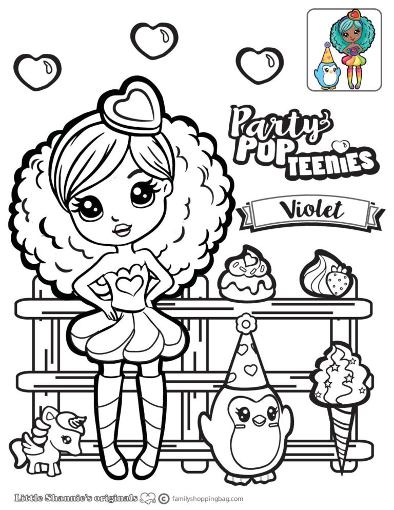 Hayden Coloring Page Party Pop Teenies