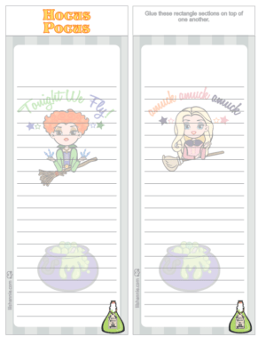 Hocus Pocus List Paper