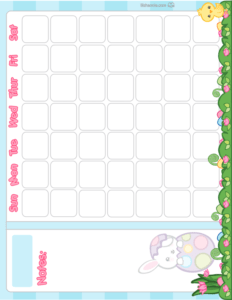 Calendar Easter Little Bunnies