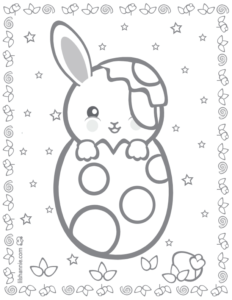 Coloring Page Easter Little Bunnies
