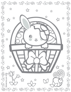 Coloring Page Easter Little Bunnies