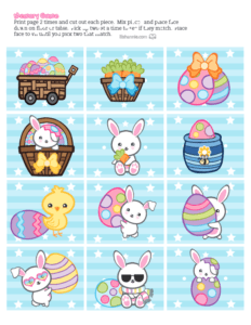 Memory Game Easter Little Bunnies