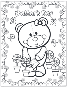 Coloring Page Beary Fun Mother’s Day