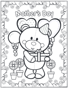 Coloring Page Beary Fun Mother’s Day