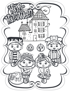 Halloween Kids Coloring Page