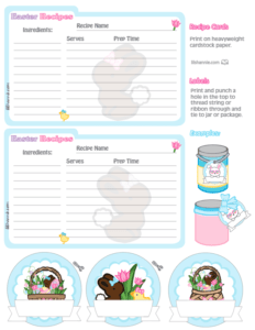 Easter Basket Recipe Cards